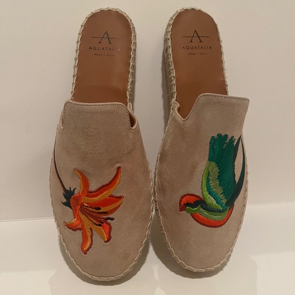 Aquatalia | Shoes | Aquatalia Blair Espadrille Bird Flower Suede ...